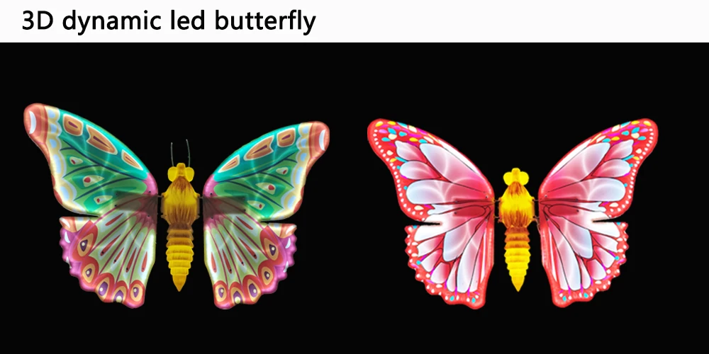 3d Dynamic Lighting Low Voltage Butterflies Led Decoration For Outdoor ...