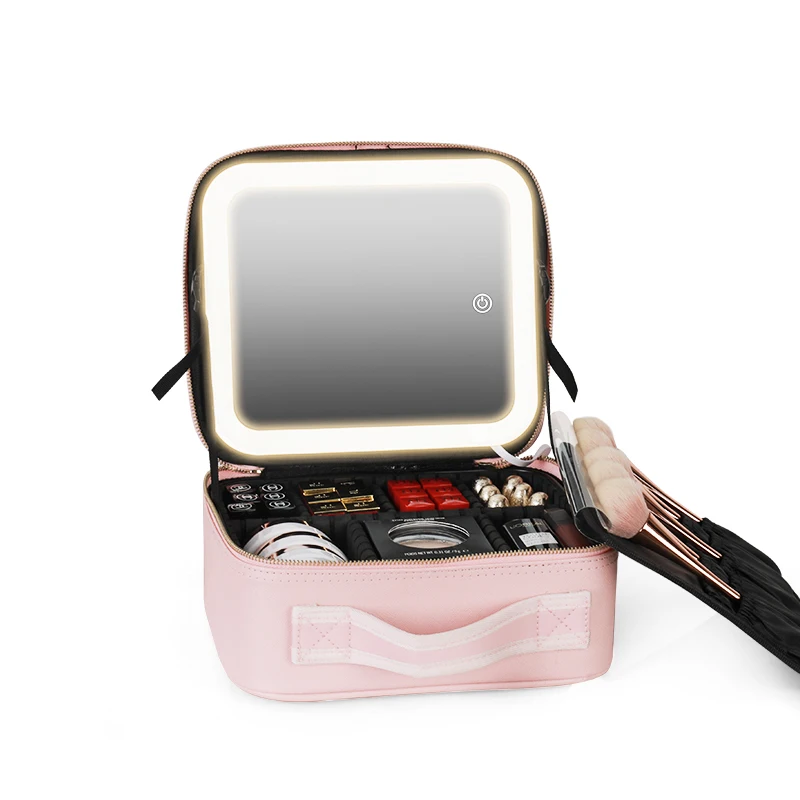 2023 LED Cosmetic Bag with Mirror - Large Capacity & Fashion