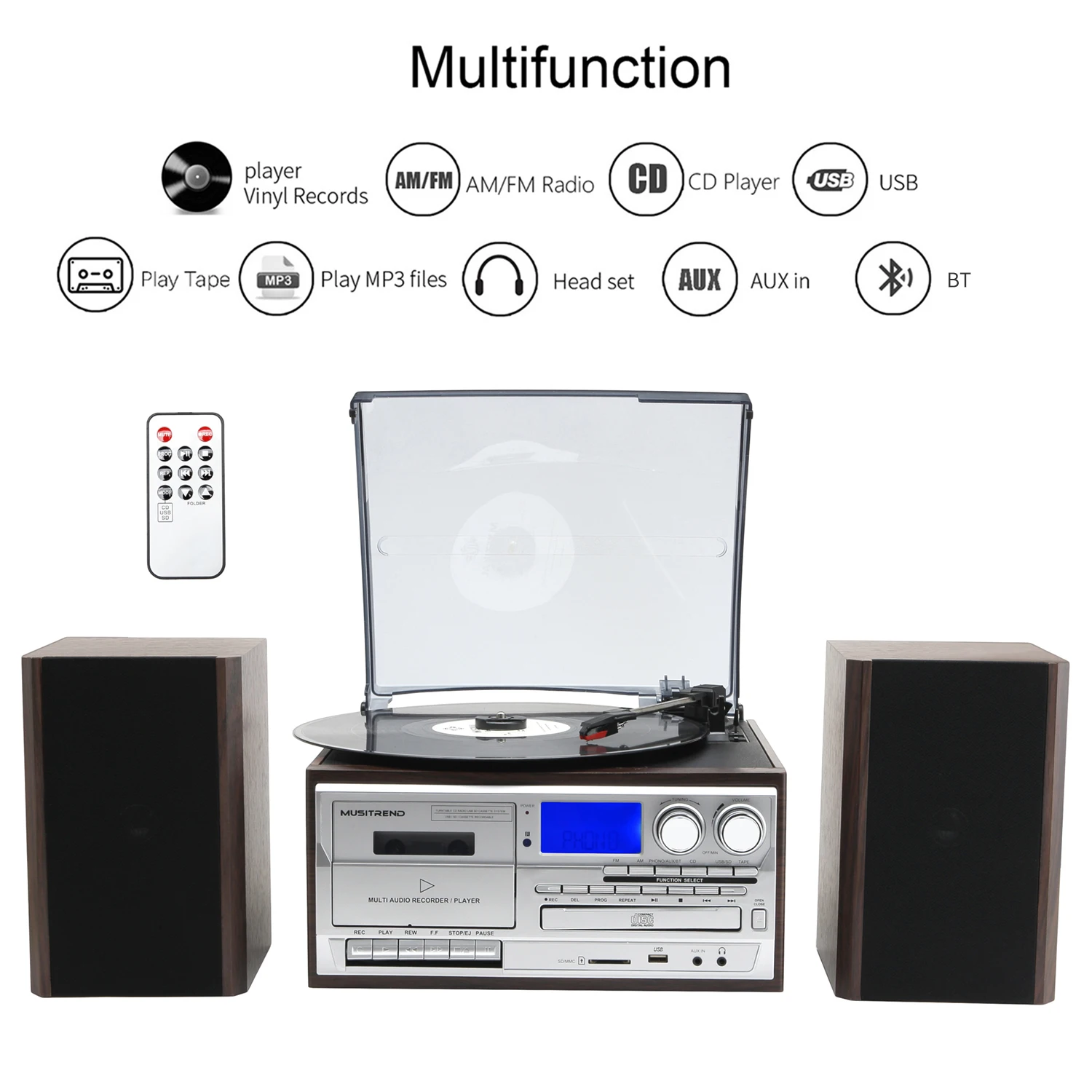 Multi Vinyl Professional 4in One Cleaner Speaker DJ Turntable