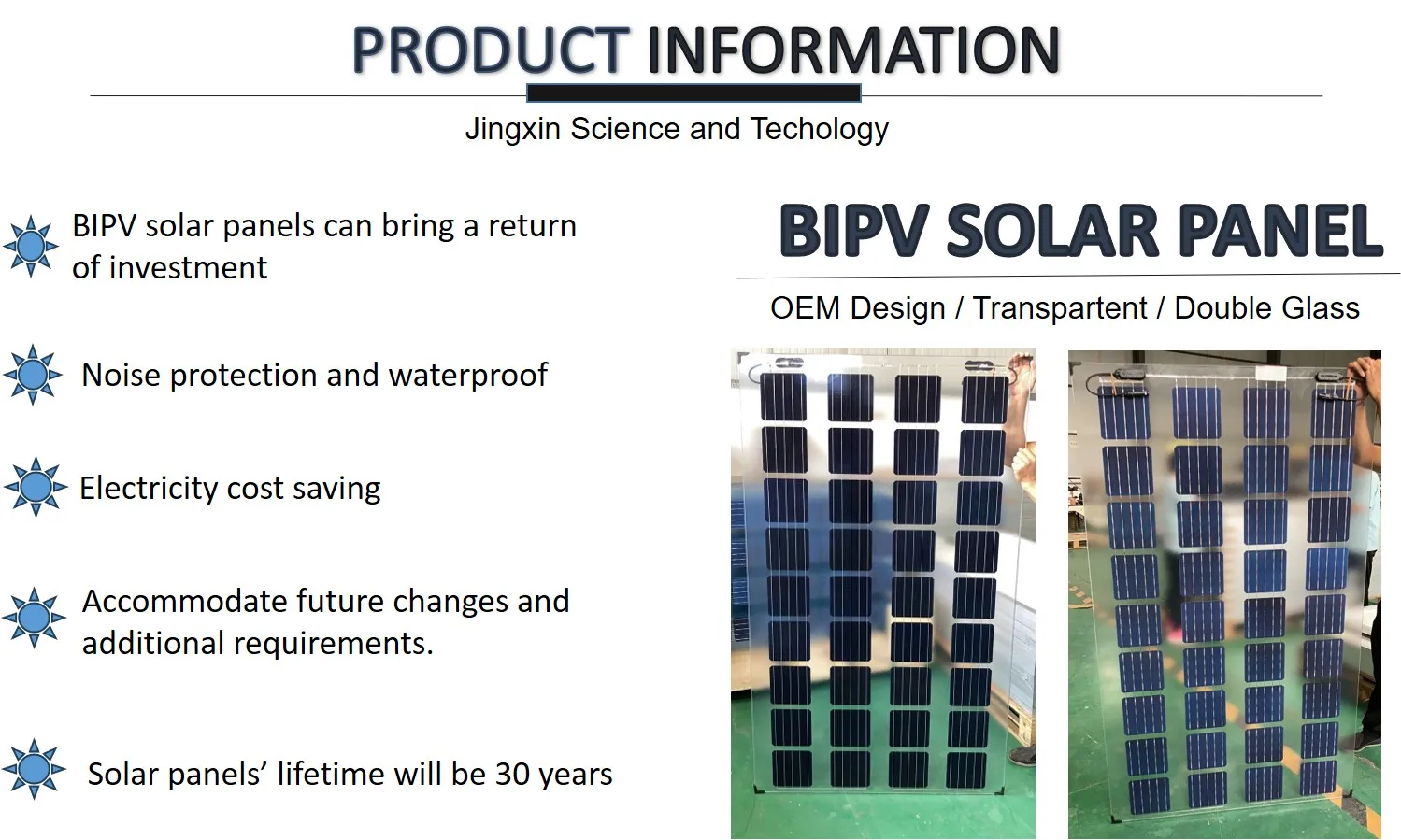 Bipv Bifacial Frameless Transparent Roofing System Solar Panel Trade ...