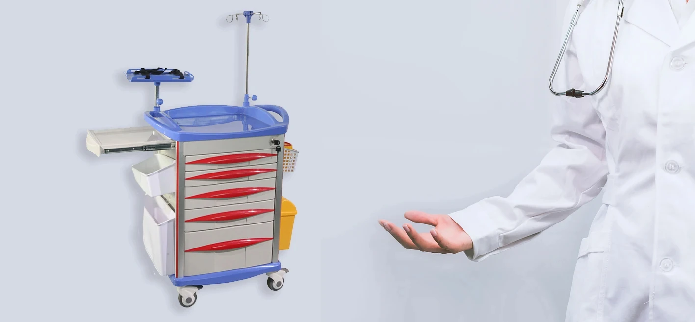 Rayman Emergency Medicine Trolley Medical Cart With Abs Top Plate For ...
