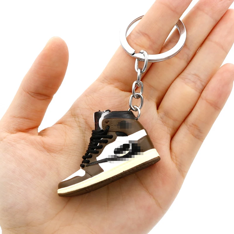 Wholesale 3d Shoe Keychain Aj Pvc Sneaker Keychain With Real Lace Mini ...