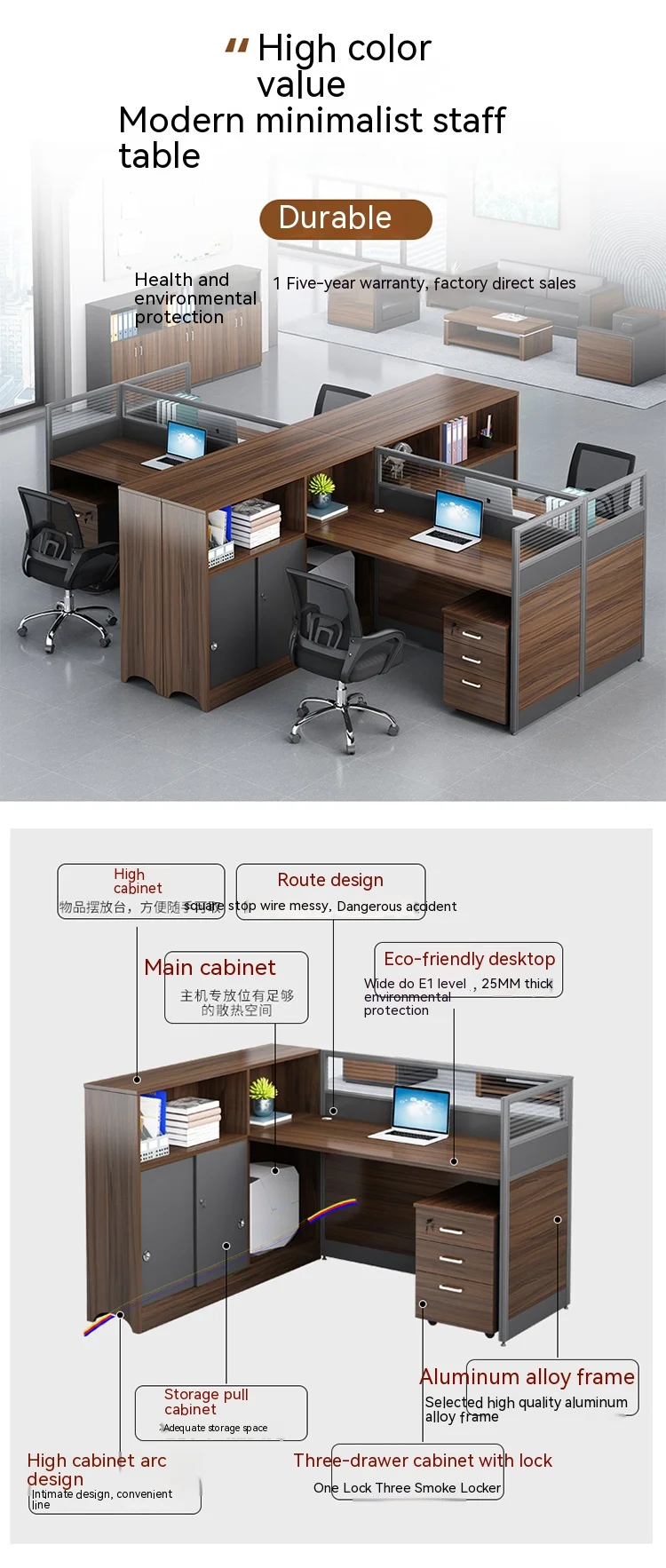 Finance Desk Staff Office Desk And Chair Combination Of Simple And ...
