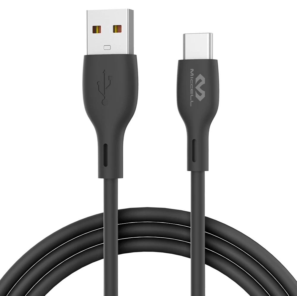 Miccell Usb Type C Fast Charging Data Cable White 2.4a Silicone Wire ...