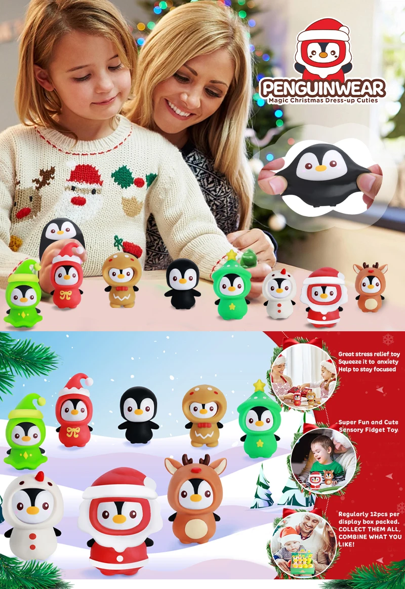 2023 Christmas New Arrivals Toys Cute Dress Up Animals Penguin Squeeze ...