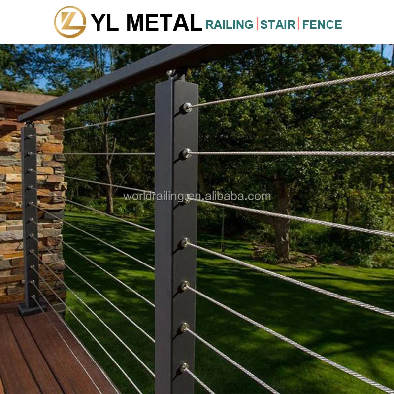 YL Side Mounted Railing Balcony Roof Terrace Stainless Cable Railing