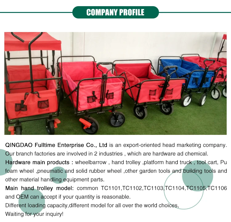 Heavy Duty Folding Wagon Cart with Canopy - Perfect for Outdoor