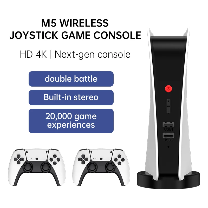 M5 Game Console: 2.4G Wireless Controller, 4K HD, 10,000+ Retro Games ...
