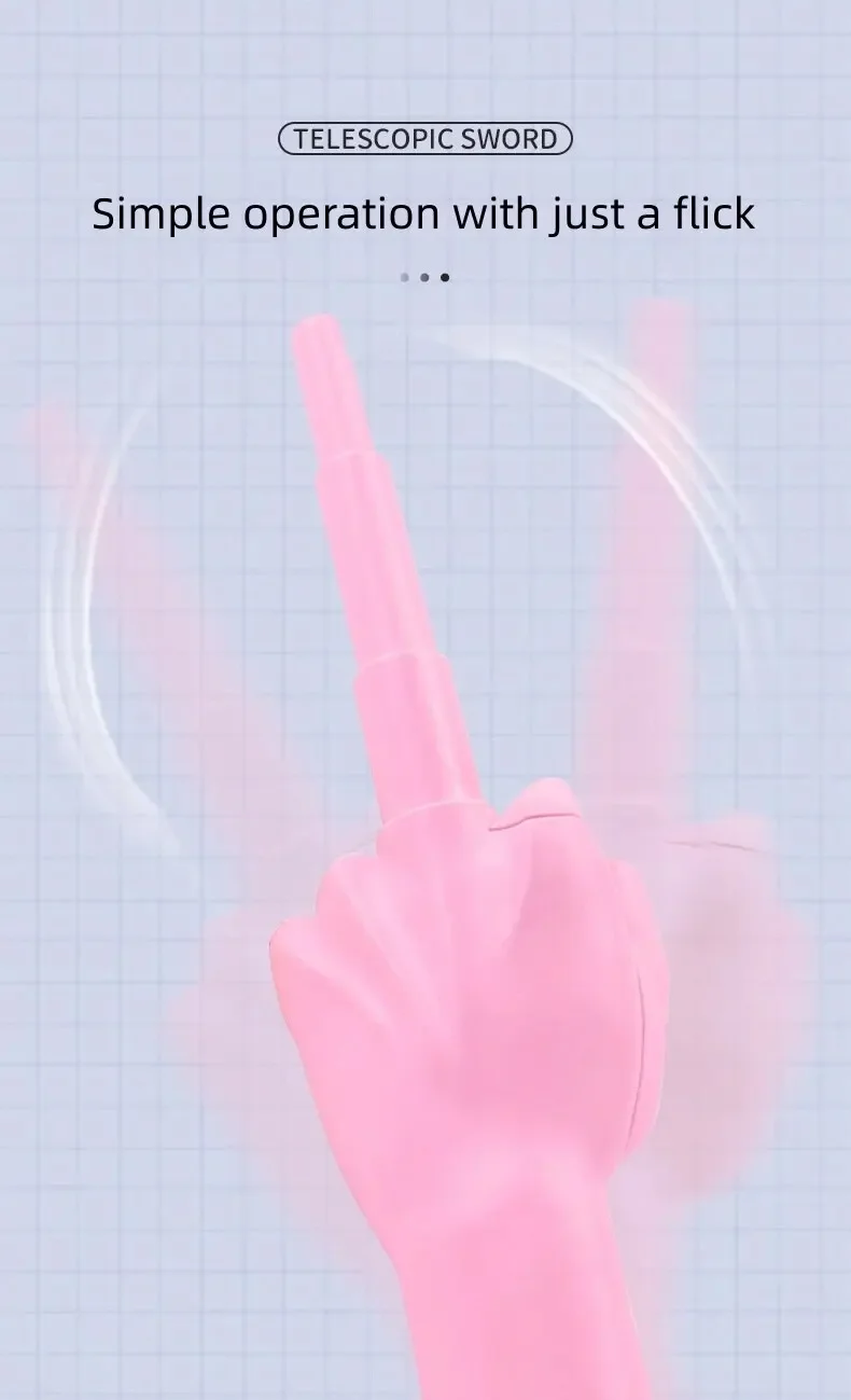 3D Middle Finger Retractable Sword Model Toys Creative Trick Toy ...