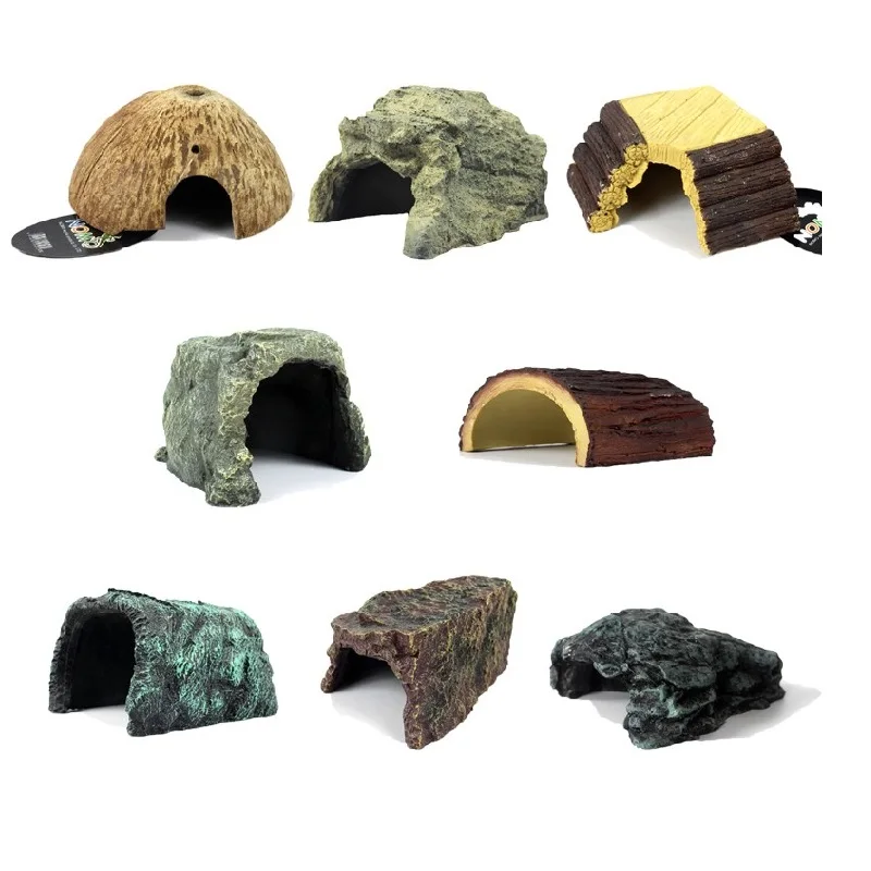 Multiple Styles Snake Hides and Caves Resin Reptile Hideout Rock for ...