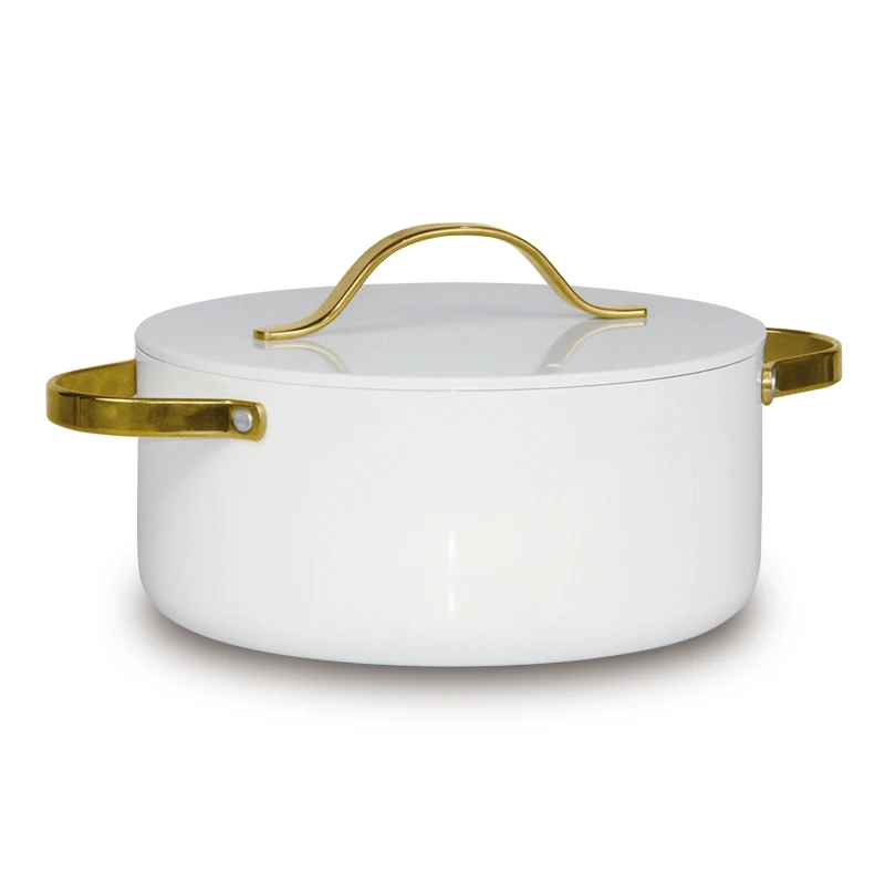 Cookware Pot Set Cream Cookware Set With Colorful Forged Aluminum Lid ...