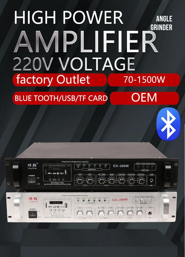 Gongxiang Blue Tooth Power Amplifier 40mm Stereo Car Amplifier Blue ...