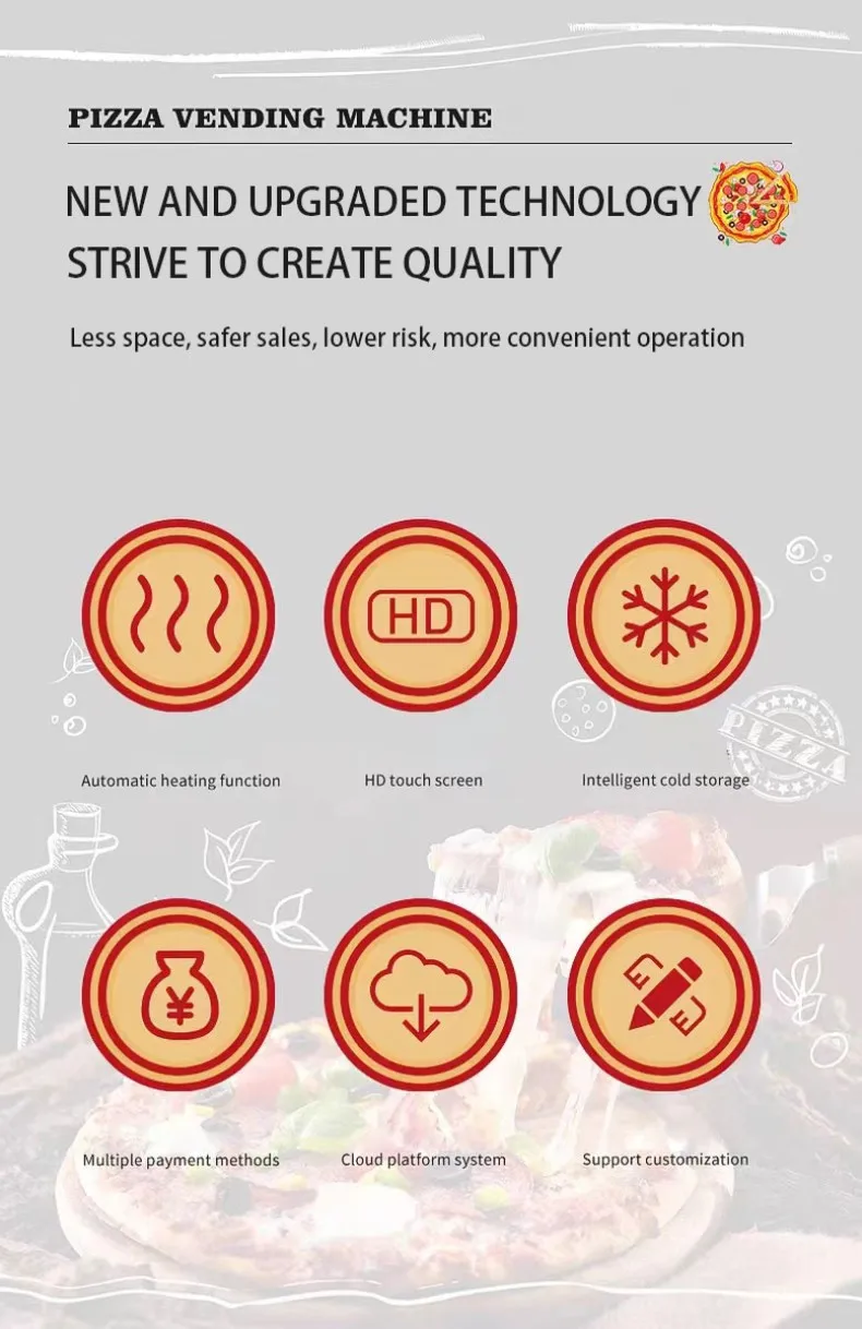 24 Hours Automatic Pizza Vending Machine Robot Customized