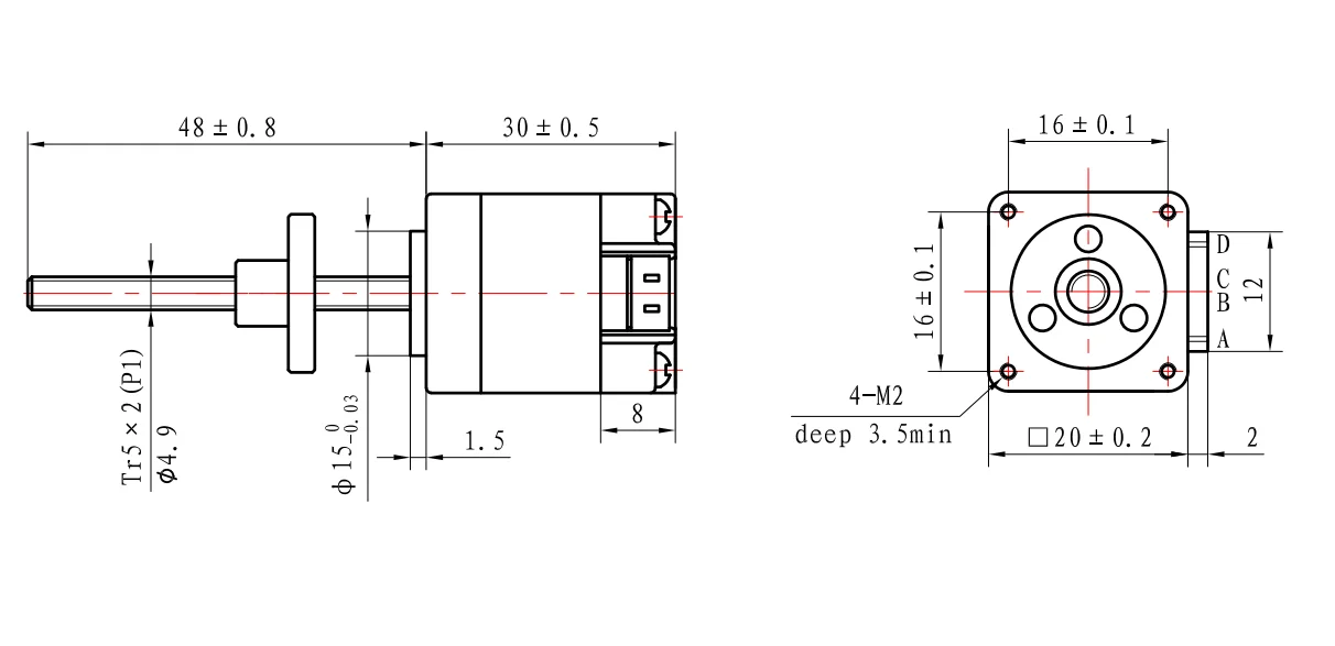 NEMA8 Linear Actuator 20mm Micro Linear Actuator 2phase Motor Low Noise ...