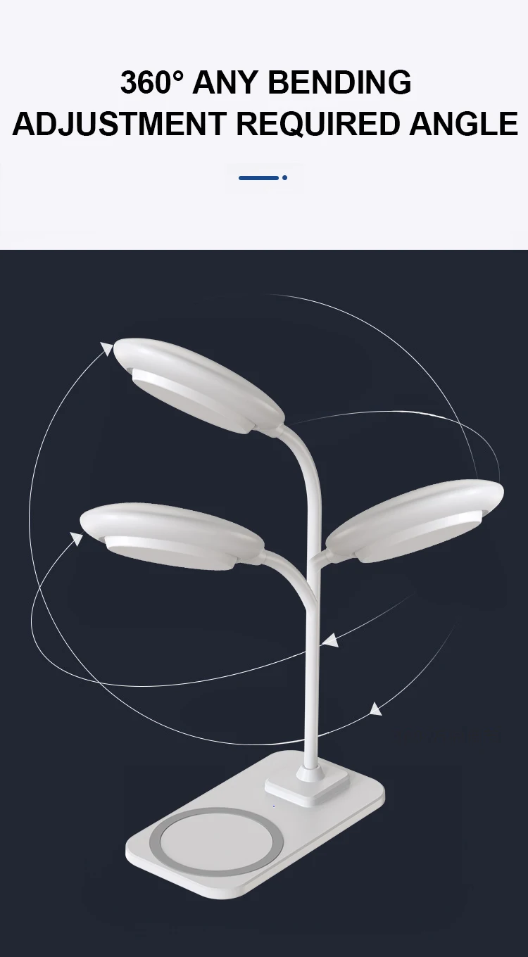 Foldable Flexible Led Rechargeable Student Table Lamp Wireless Charger ...