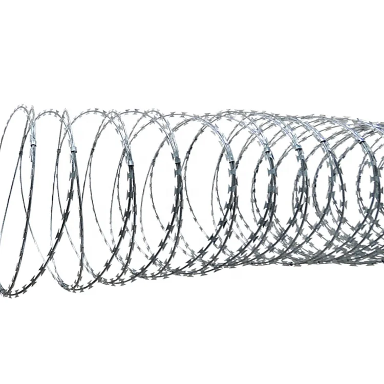 PVC Coated Galvanized Cross Type Concertina Razor Wire Steel Barbed ...