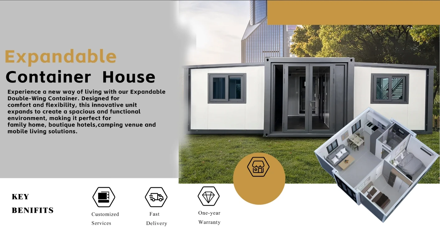 20ft 40ft Waterproof Prefab Mobile Home Expandable Granny Flat with 2 ...