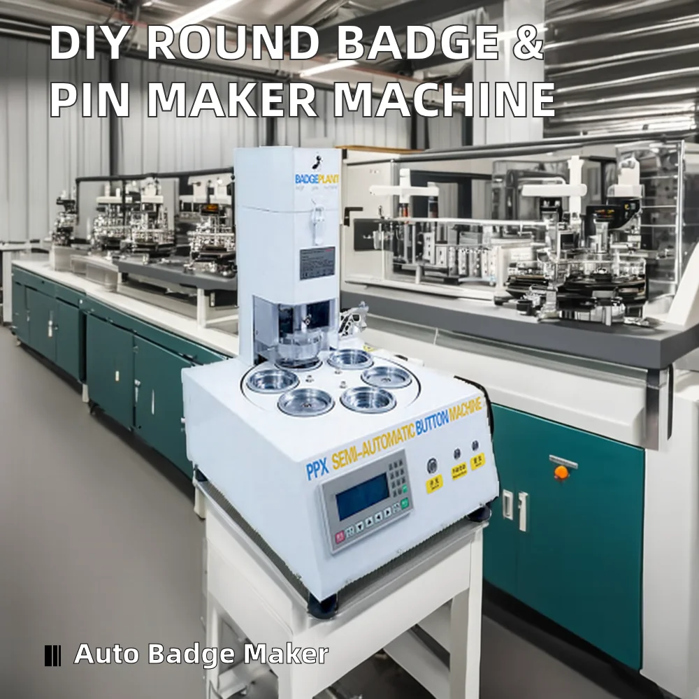 Automatic Manual Pneumatic Badge Making Machine DIY Plastic Button Name ...