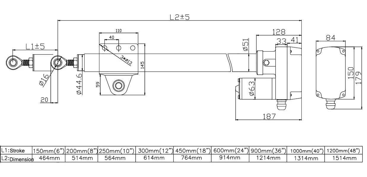 2023 High Waterproof 900mm Stroke Solar Tracker Gear Motor For Solar ...