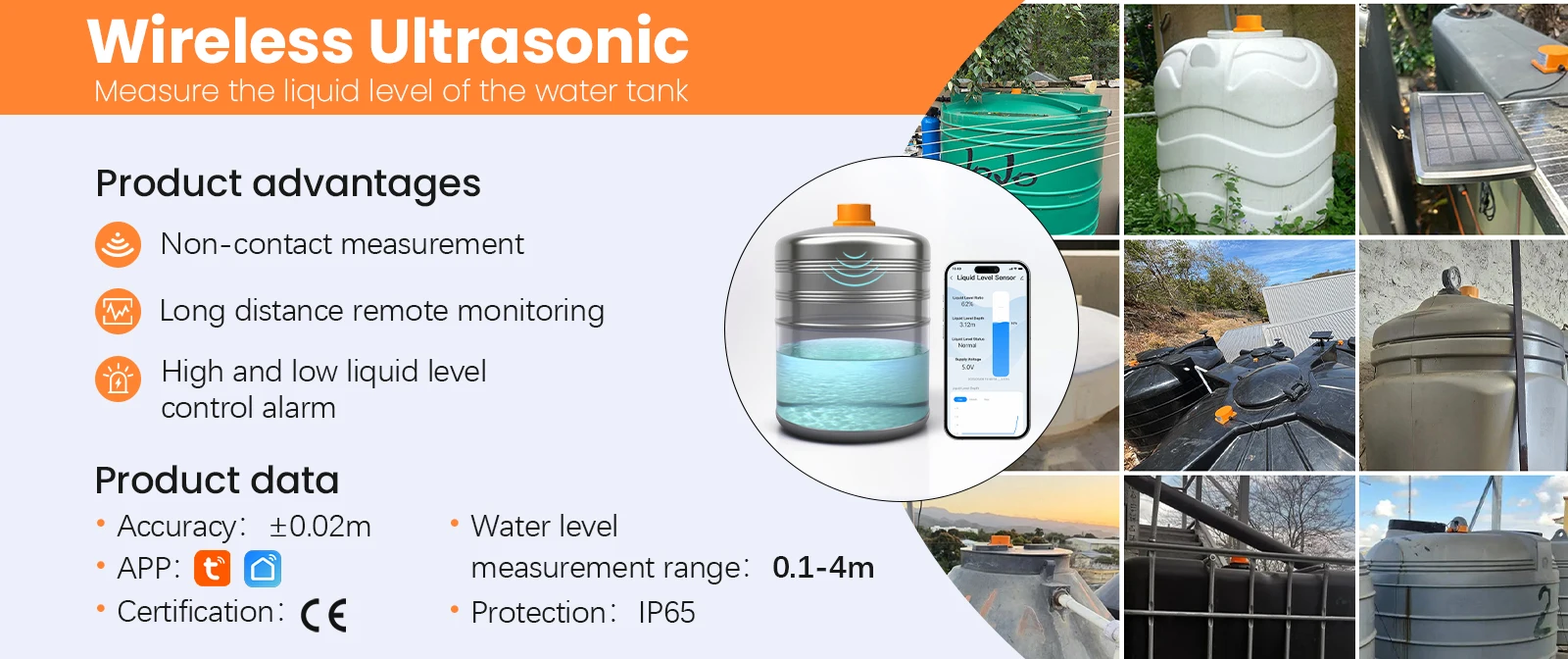 Wireless Level Monitor for Water & Oil Tanks - Lorawan Sensors, 4G ...