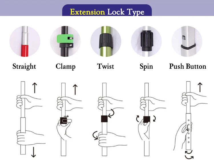 Aluminum Telescopic Multi-Function Clamping Lock Pole