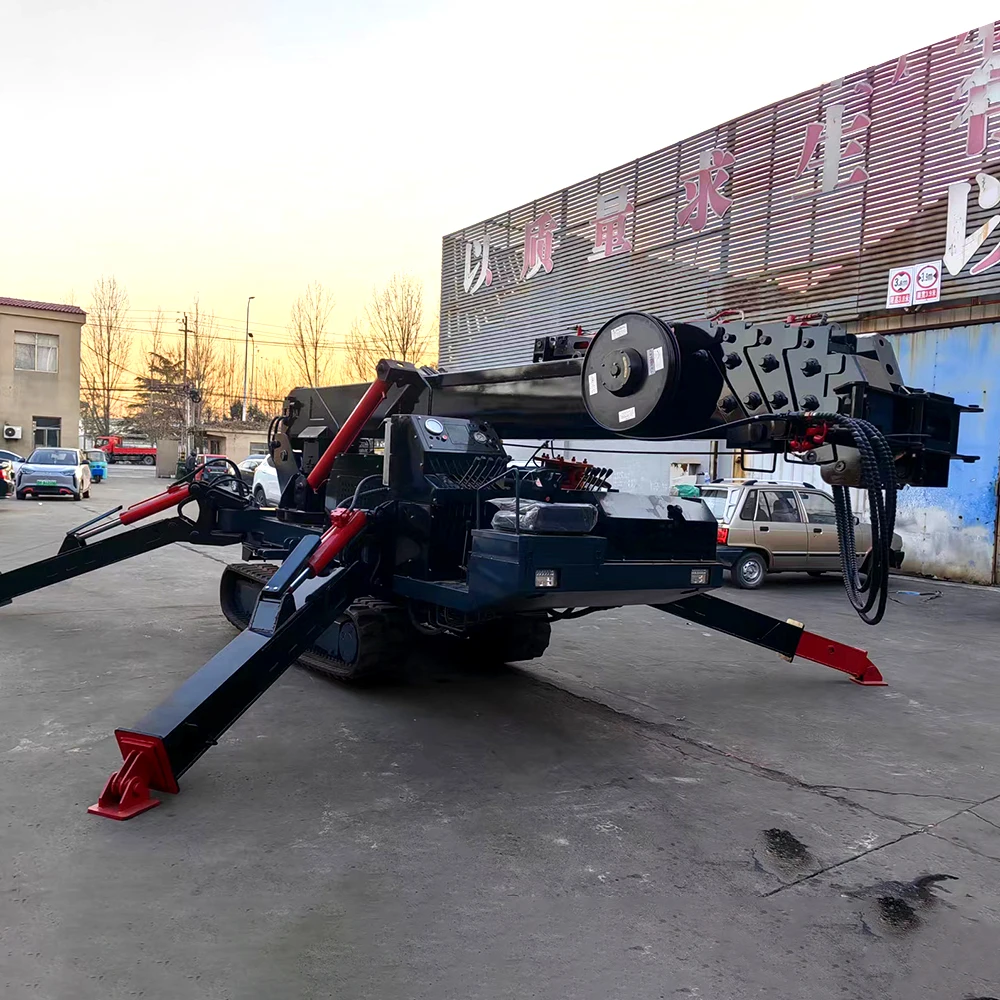 3T diesel engine drive electric spider crane Hydraulic Crane Mobile ...