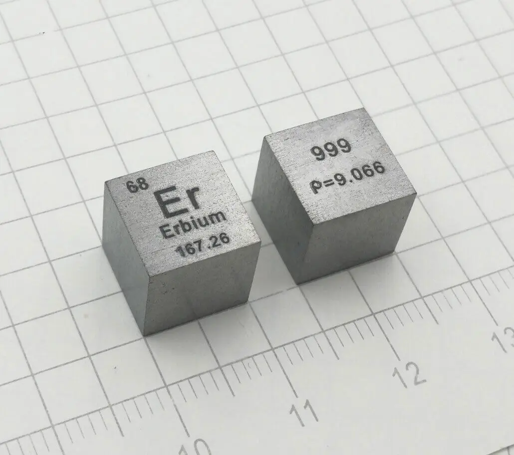 10 mm Erbium Metal Cube 99.9% Pure Element Collection Lab Experiment ...