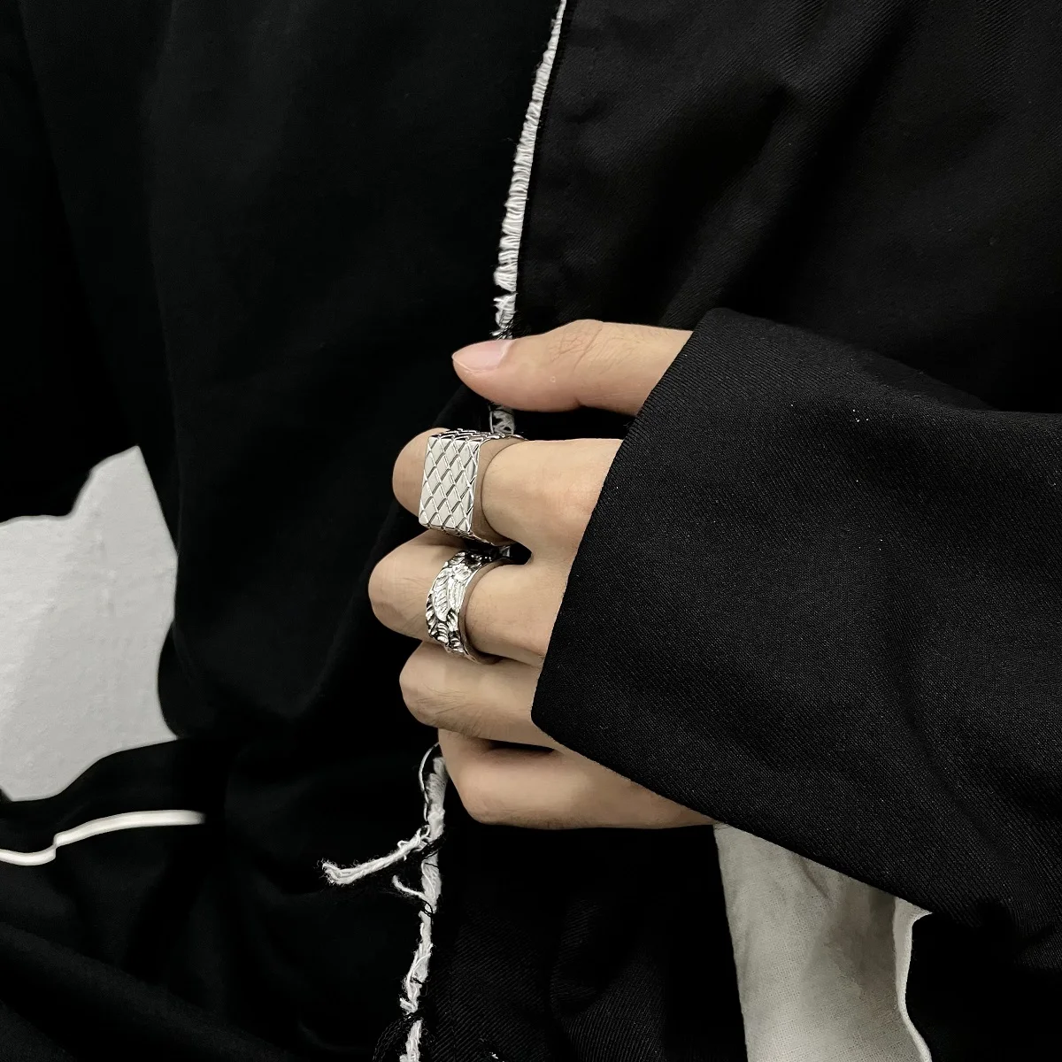 VAF Checkered Signet Ring - Custom Engraved Logo Statement