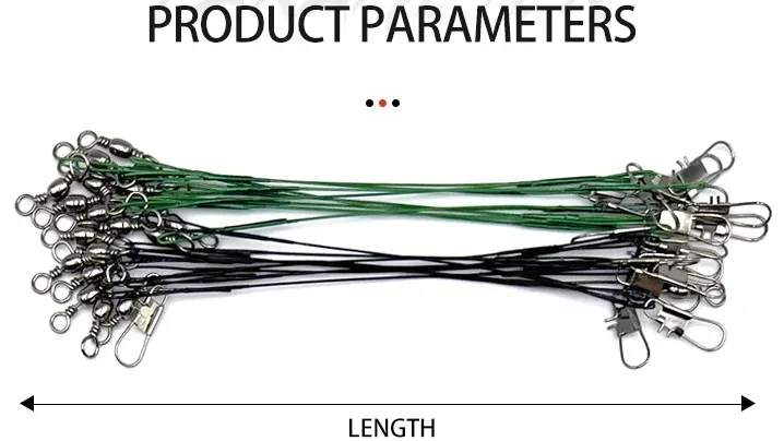 Fishing Leaders Line Stainless Steel Fishing Wire With Swivels Snap ...