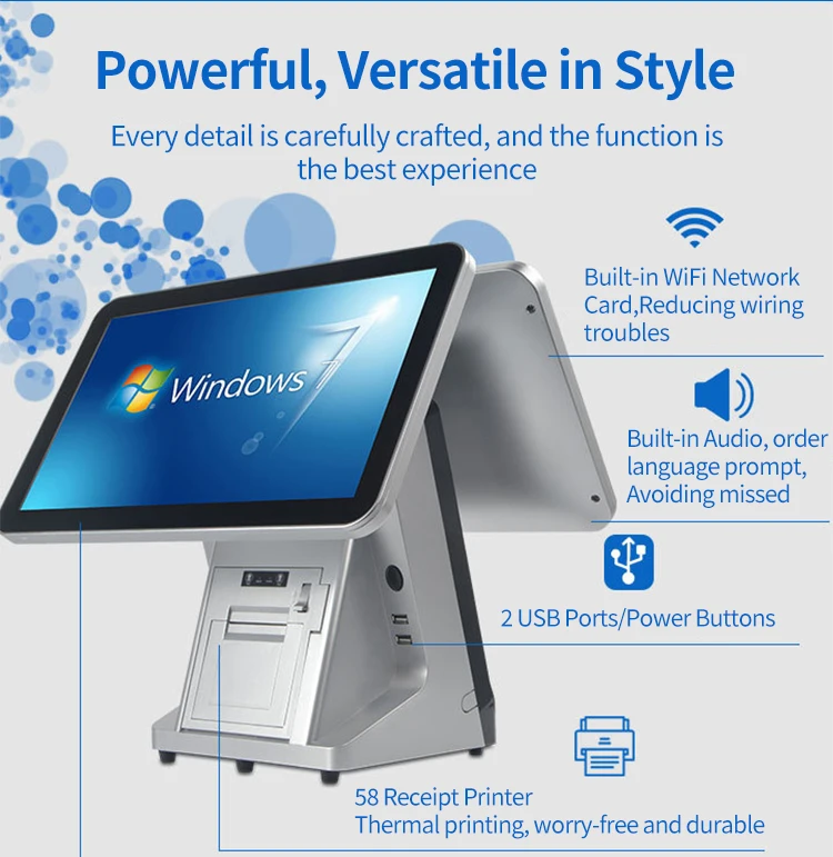 Smart Cashier Pos All In One 15.6 Inch Windows Touch Screen Cash ...