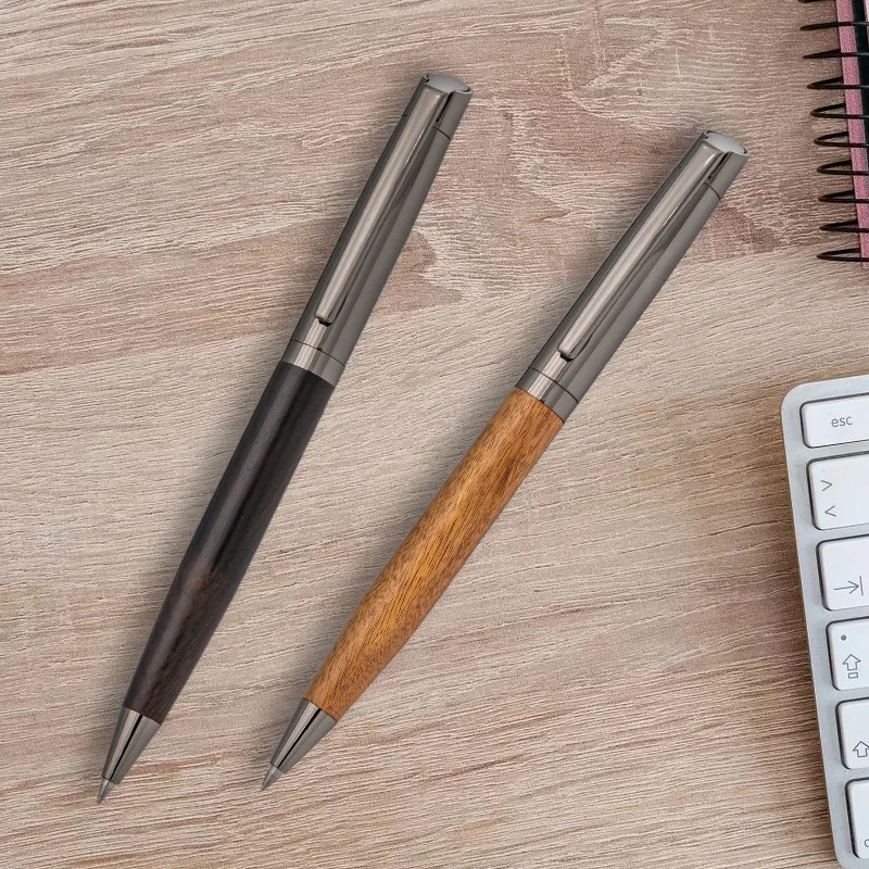Custom Logo Luxury Wooden Ballpoint Pen Gun Black Metal Ballpoint Pens ...