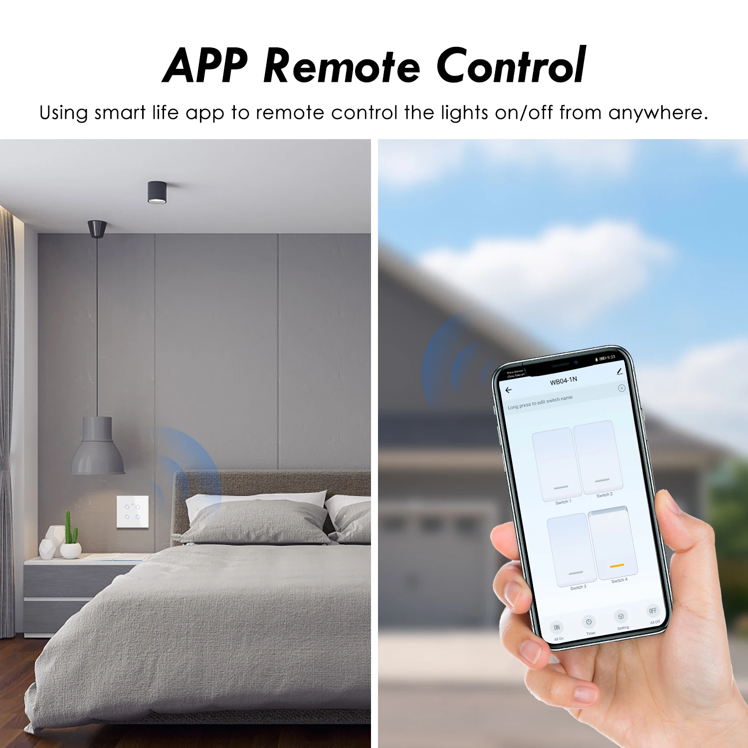 Bingoelec Smart Switch - 600W Remote Control LED Light