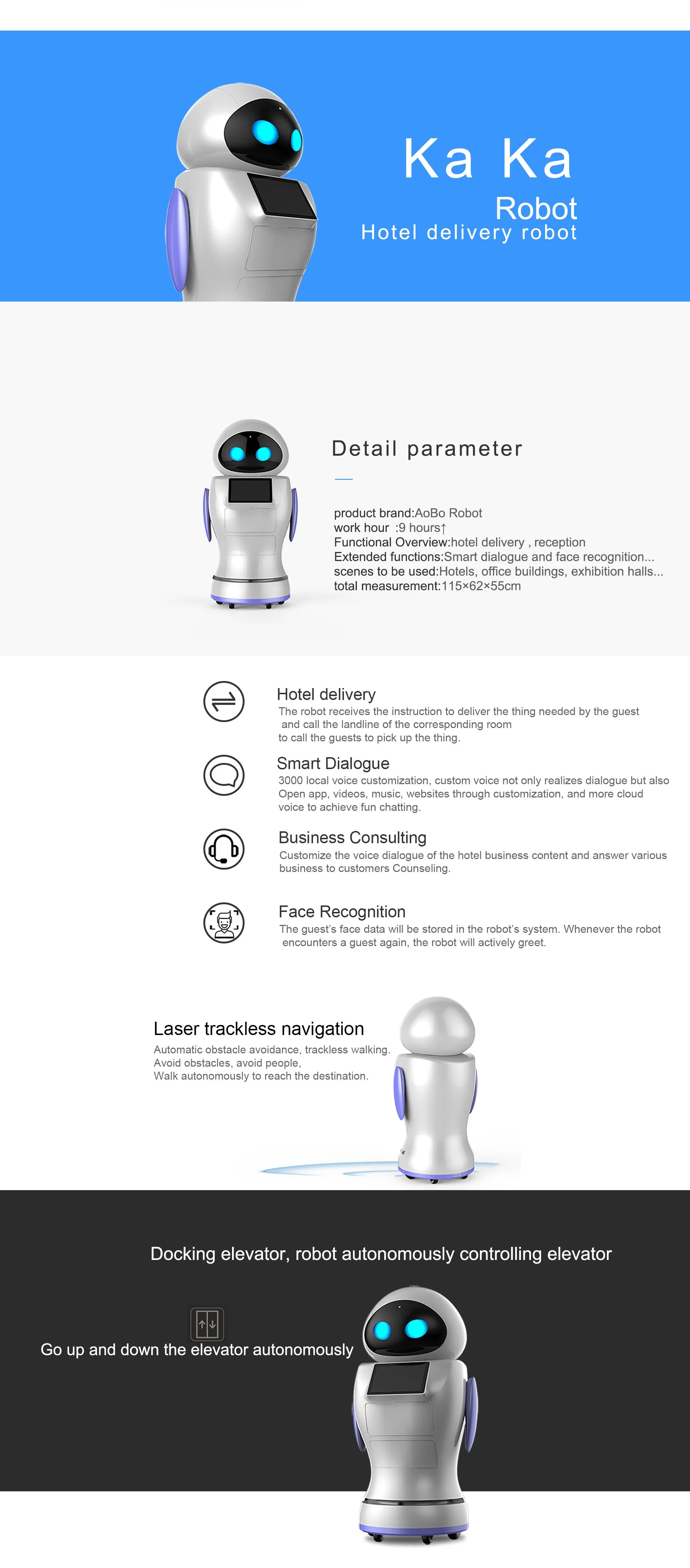 2024 New Android Operated Oled Display Smart Home Hotel Reception Robot ...