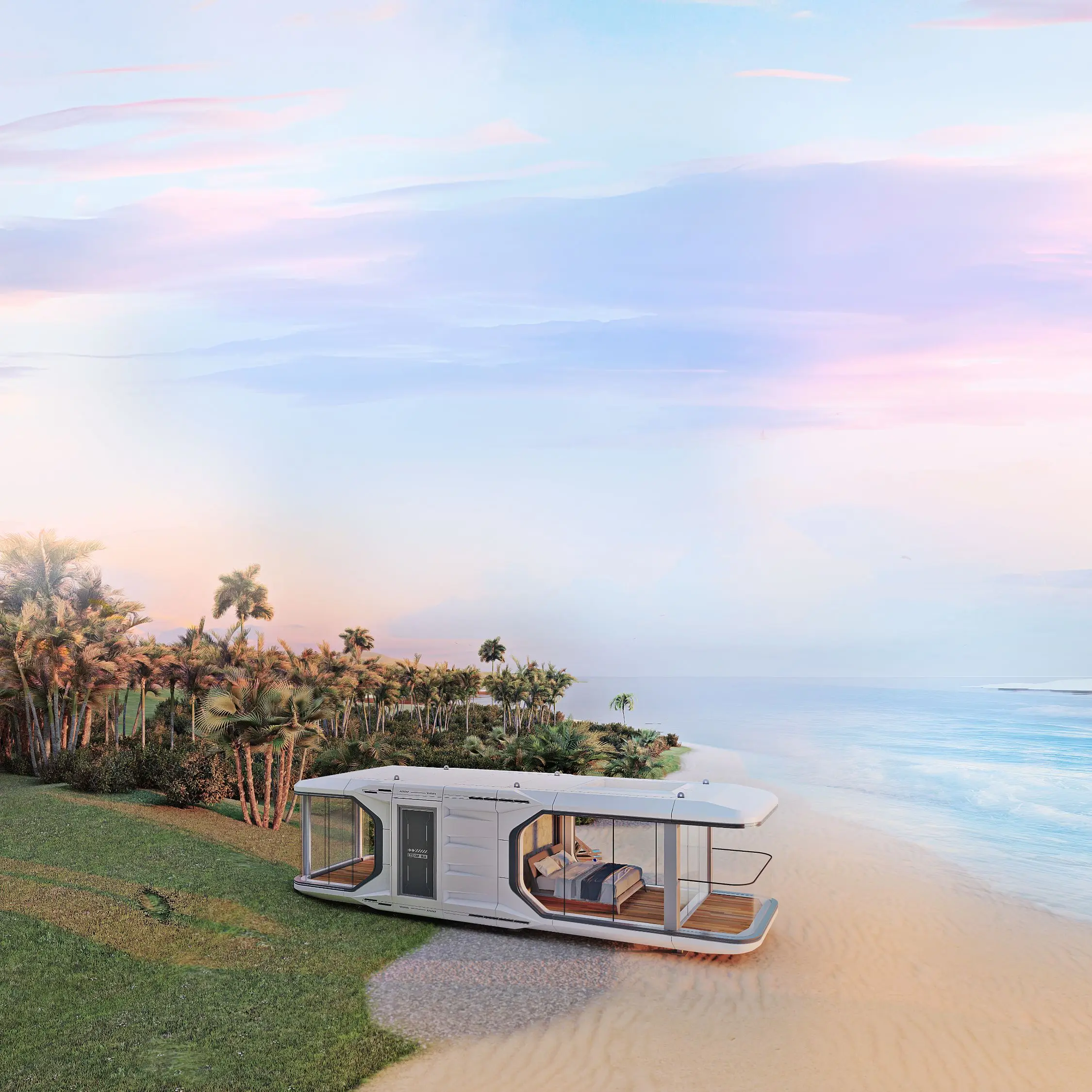 E40s Model Capsule House Camping Prefab Mobile2 Bedroom Round Space ...