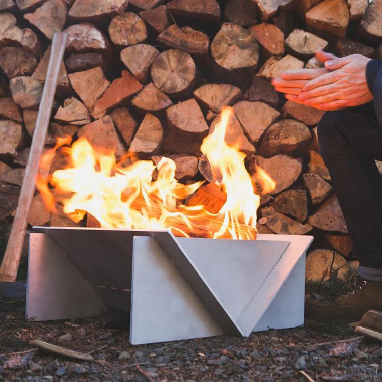 Detachable Camp Firepit Foldable Brazier Corten Steel Fire Pit Portable ...