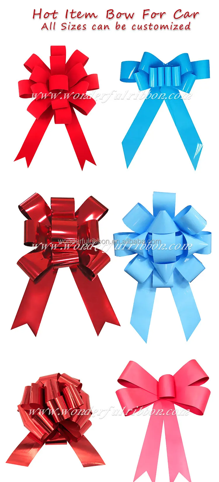 Wholesale Wonderful Large Ribbon Bow 12 16 18 24 30 Inches Giant Indoor Outdoor Pull Wedding Car ...