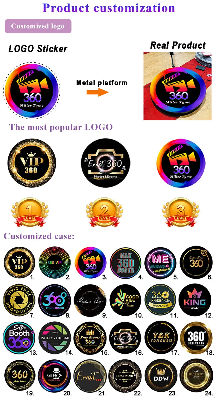 Selfie 360 Spinner Platform Party Supply Photobooth Automatic Rotating ...