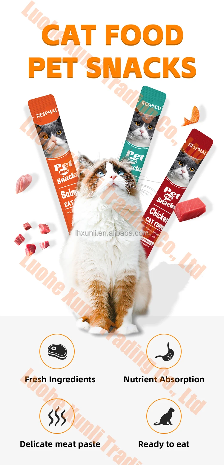 RESPMAI Factory Wholesale15g Cat Snacks Nutritious Wet Cat Food Pet ...