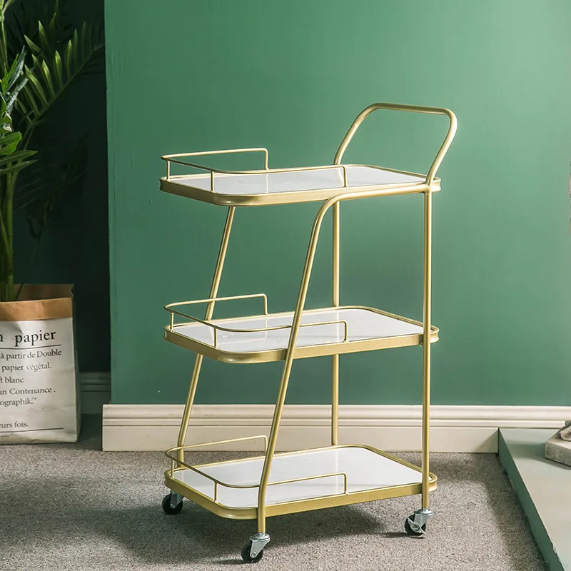 Modern Metal 3 Tier Serving Bar Cart Contemporary Style Easy Handling ...