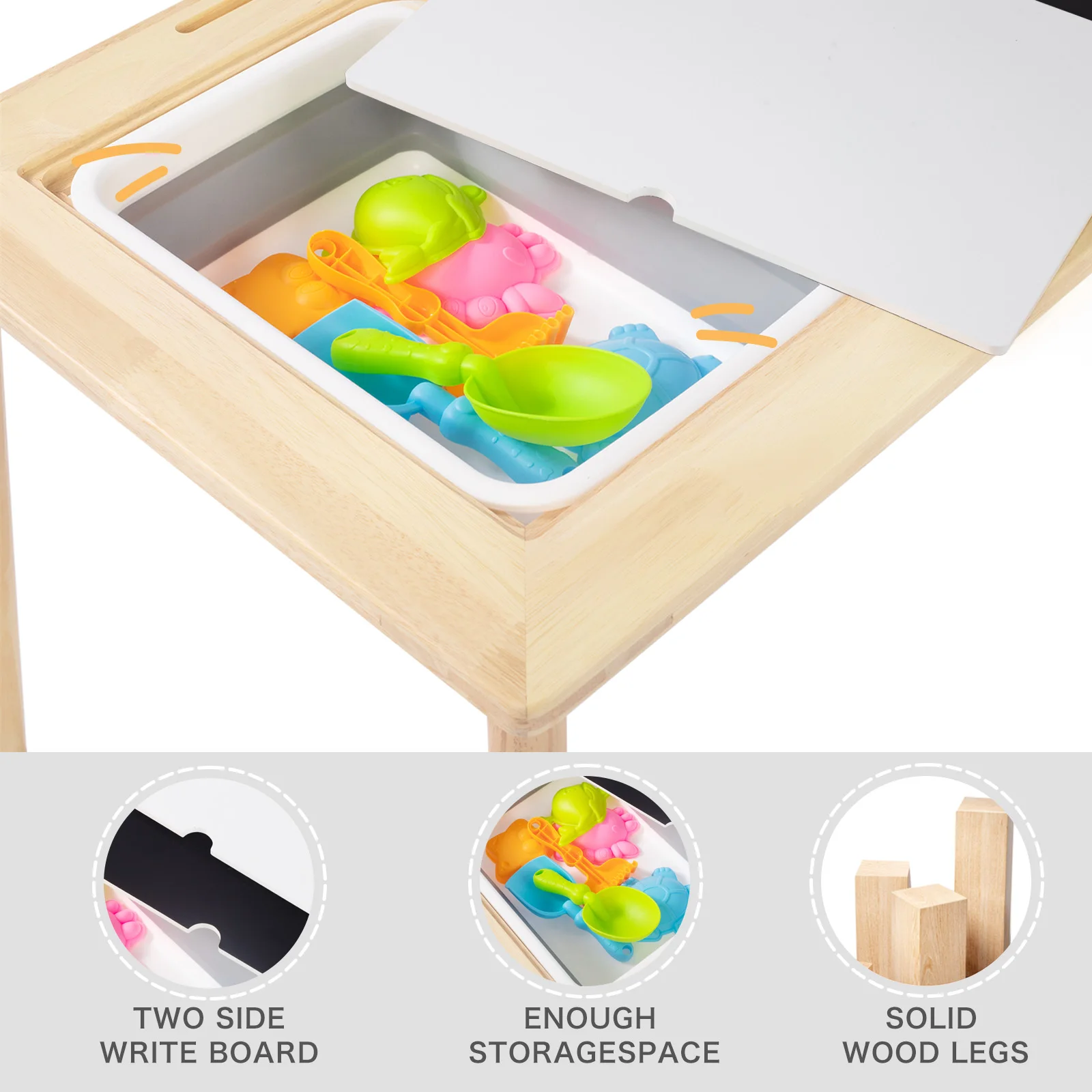 Montessori Wooden Toddler Toys - Multifunction Activity Tables