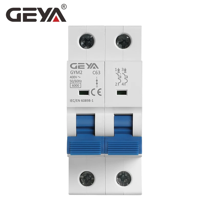 Geya Mini Circuit Breaker Gym10 6ka 63a 220v 400v 50/60hz Modular Din Rail Miniature Circuit ...