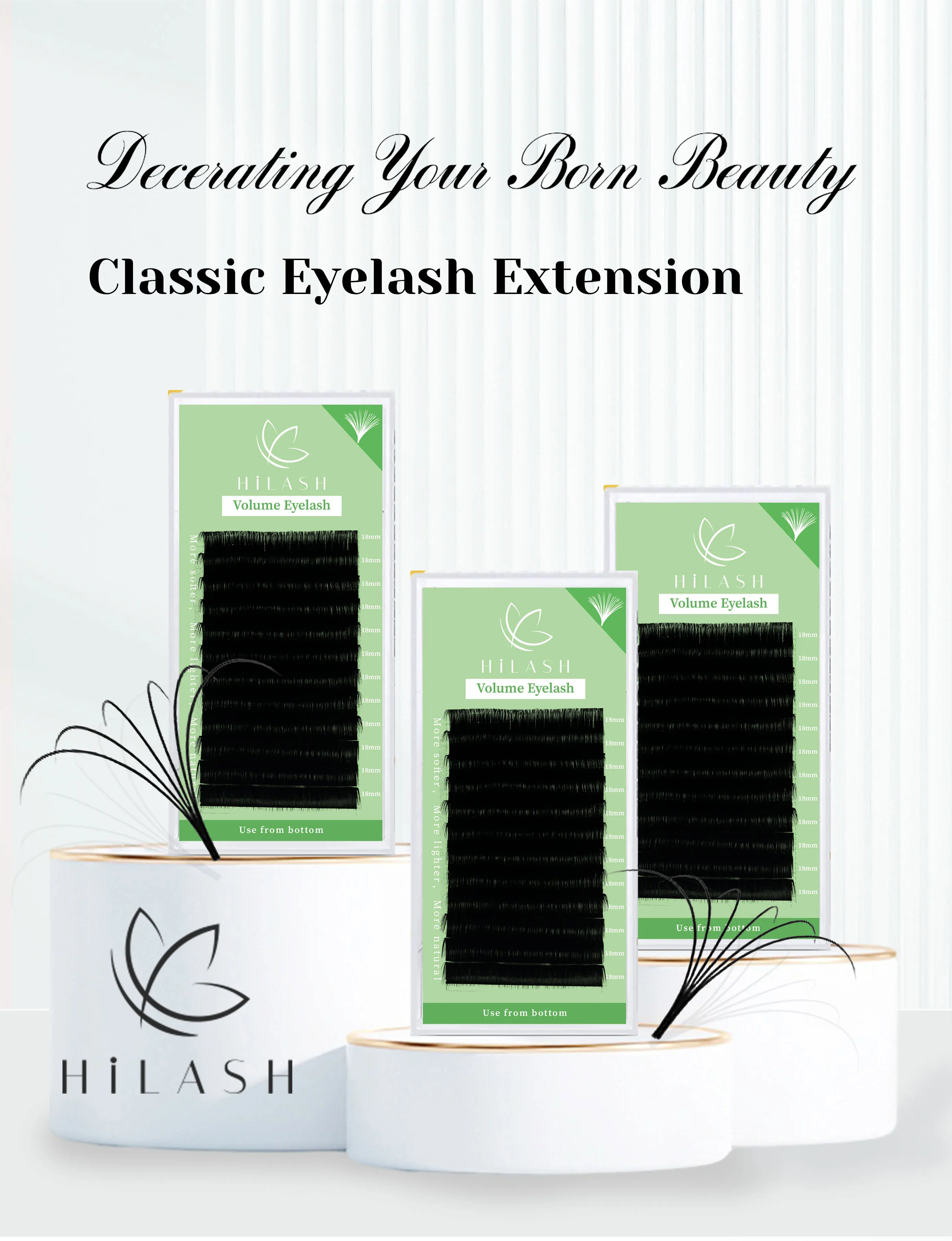 12 Lines Mix-length Individual Eyelash Extension 20-25mm Mix Classic ...