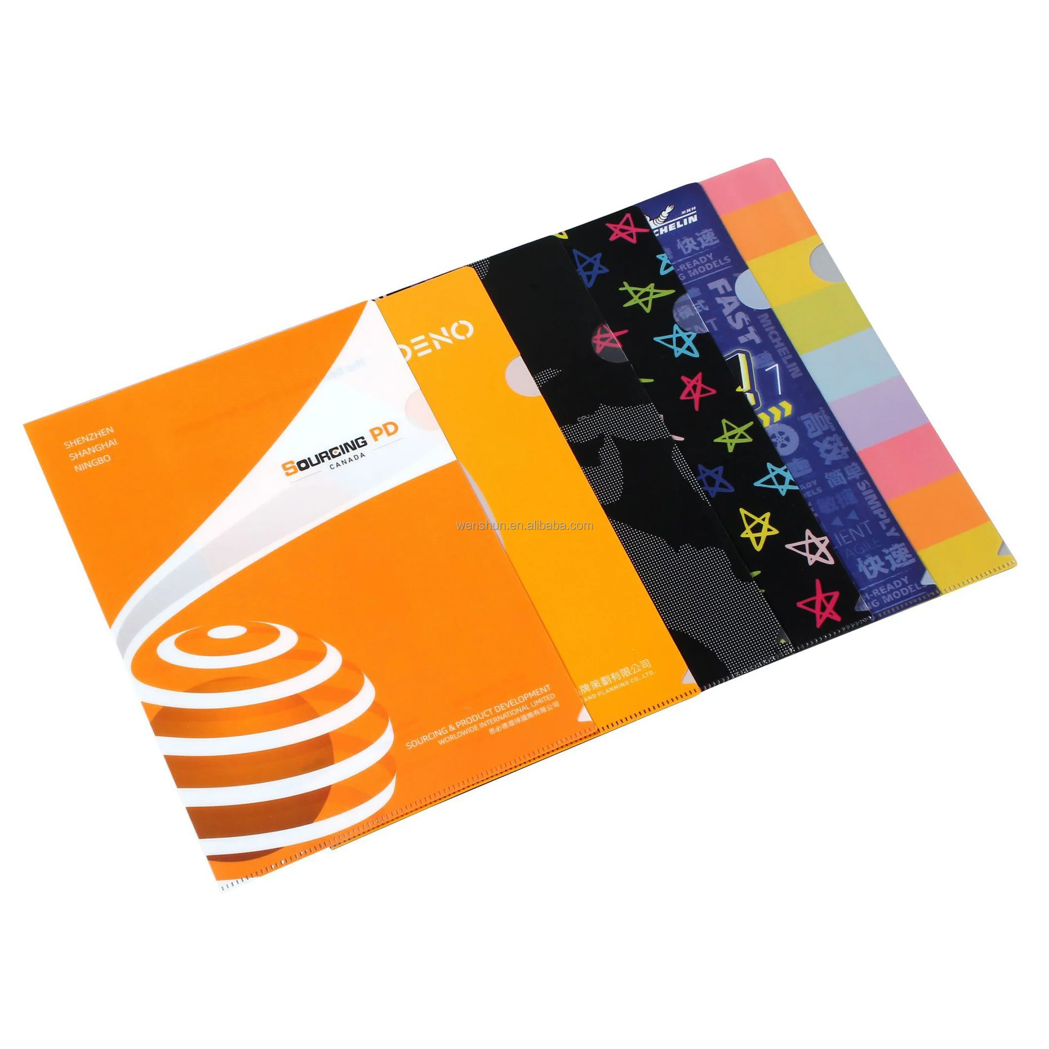 Custom Print l Shaped File Folder A4 Size Plastic Paper File Holder ...