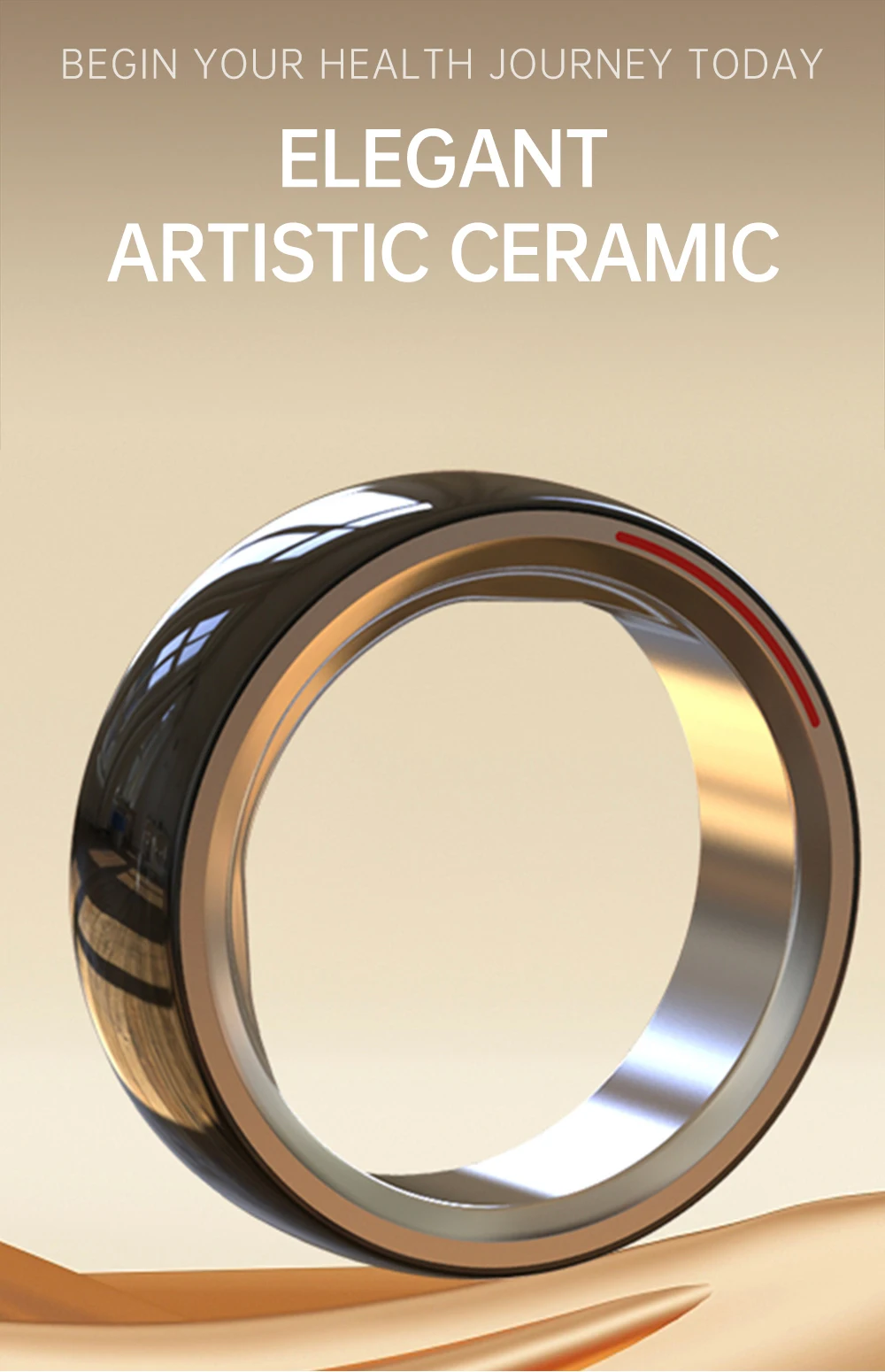 Remote Control Smart Ring Blood Oxygen Pressure Glucose Sleep Monitor ...