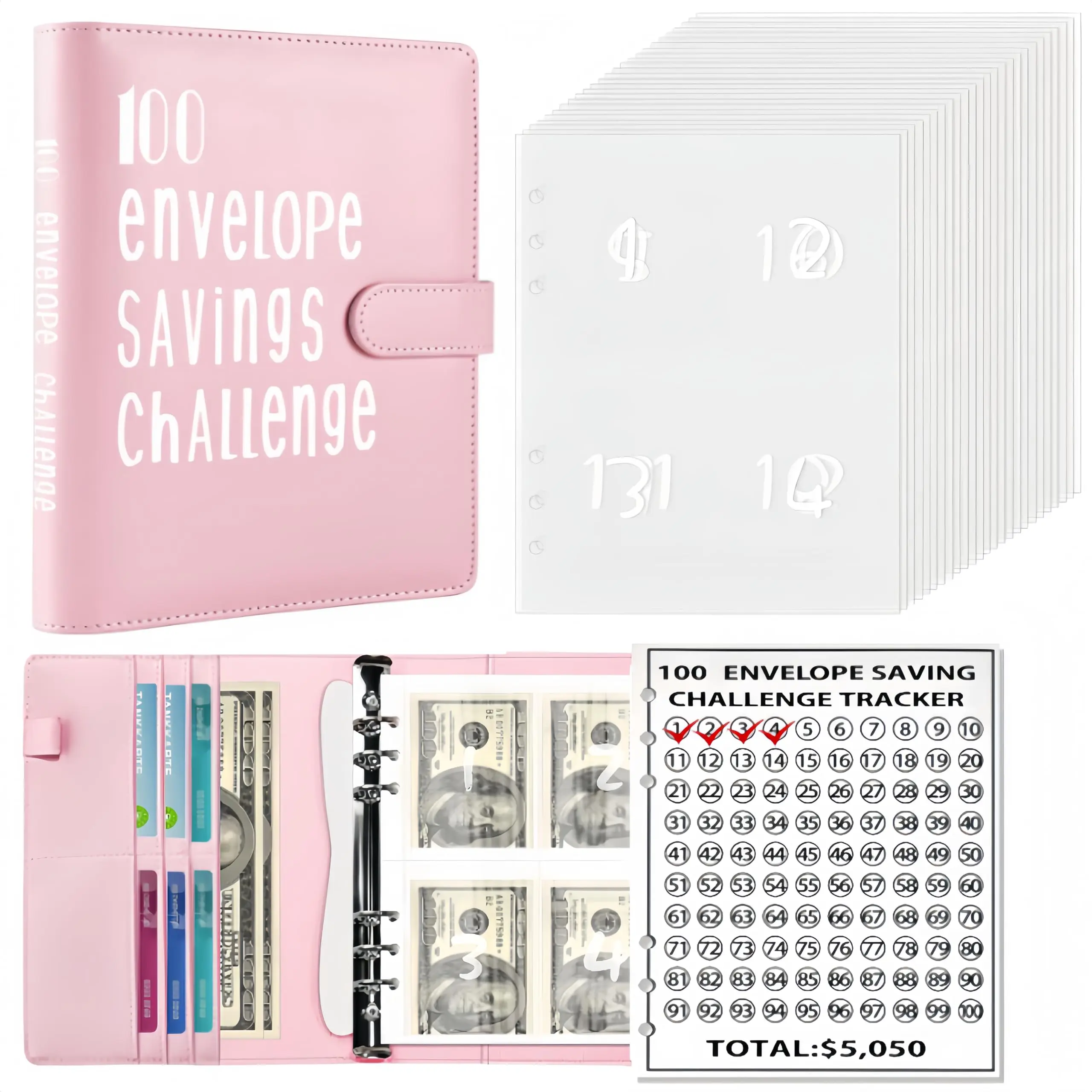 100 Envelope Savings Challenge Book 100 Day Challenge Money Saving ...