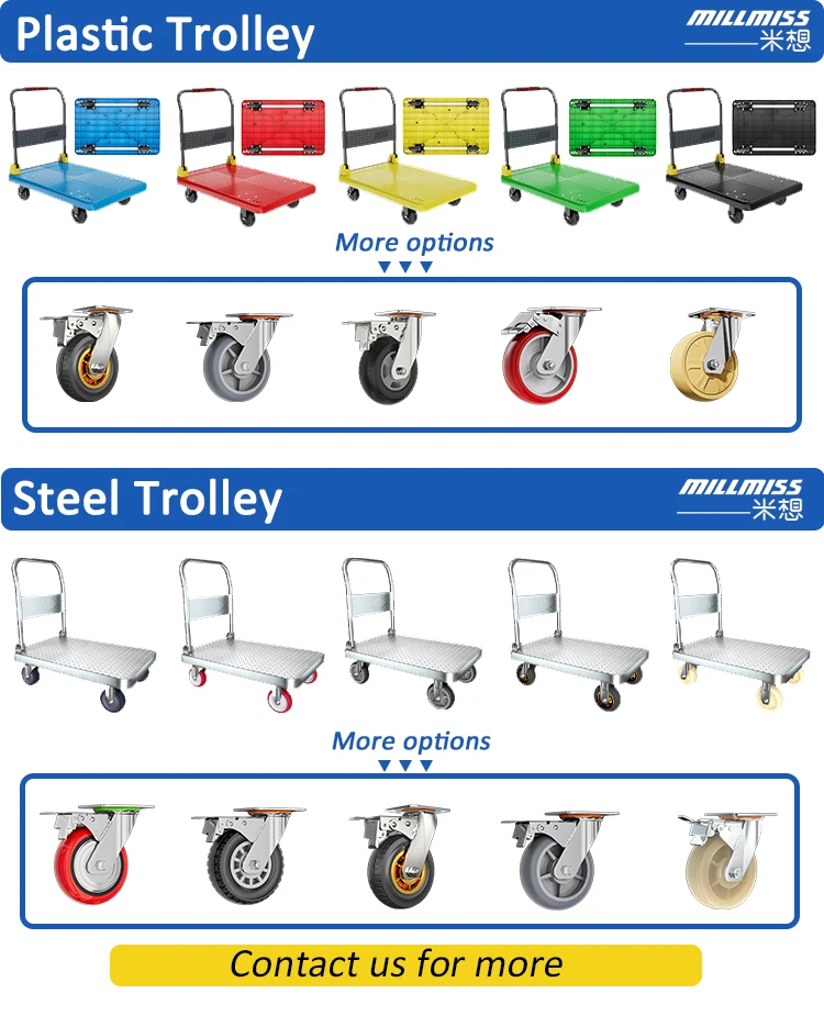 90x60cm 300kg 400kg 500kg Storage Four-wheel Heavy Duty Trolleys ...