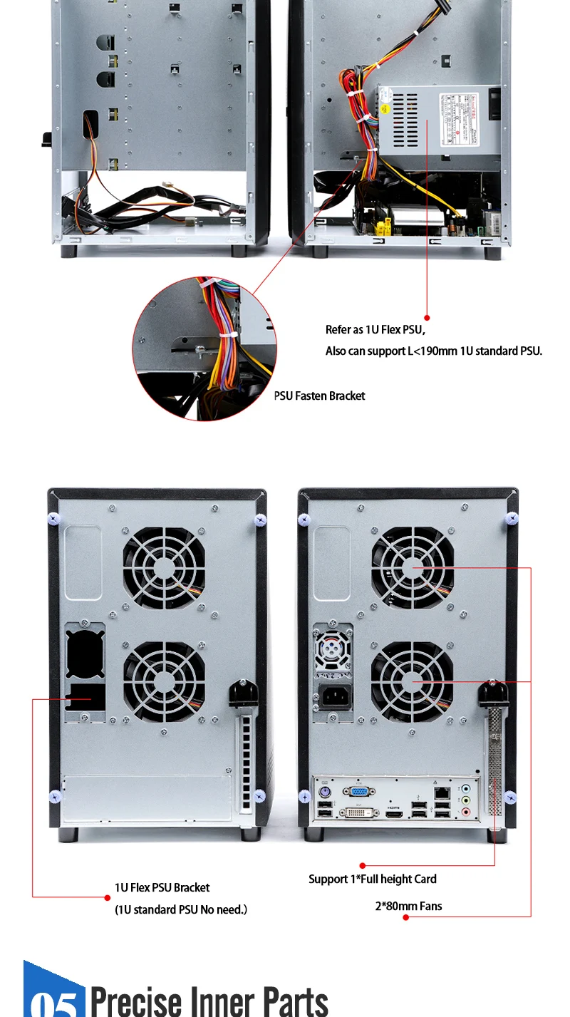 Portable 8-Bay Mini ITX Server Chassis with Full NAS Storage Hot Swap ...