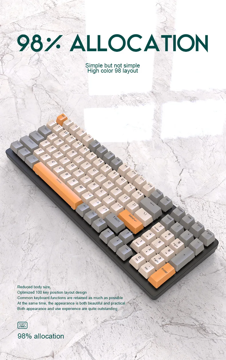 K3 Mechanical Keyboard - 980 Game 100-Key Customized Hot-Swap Shaft
