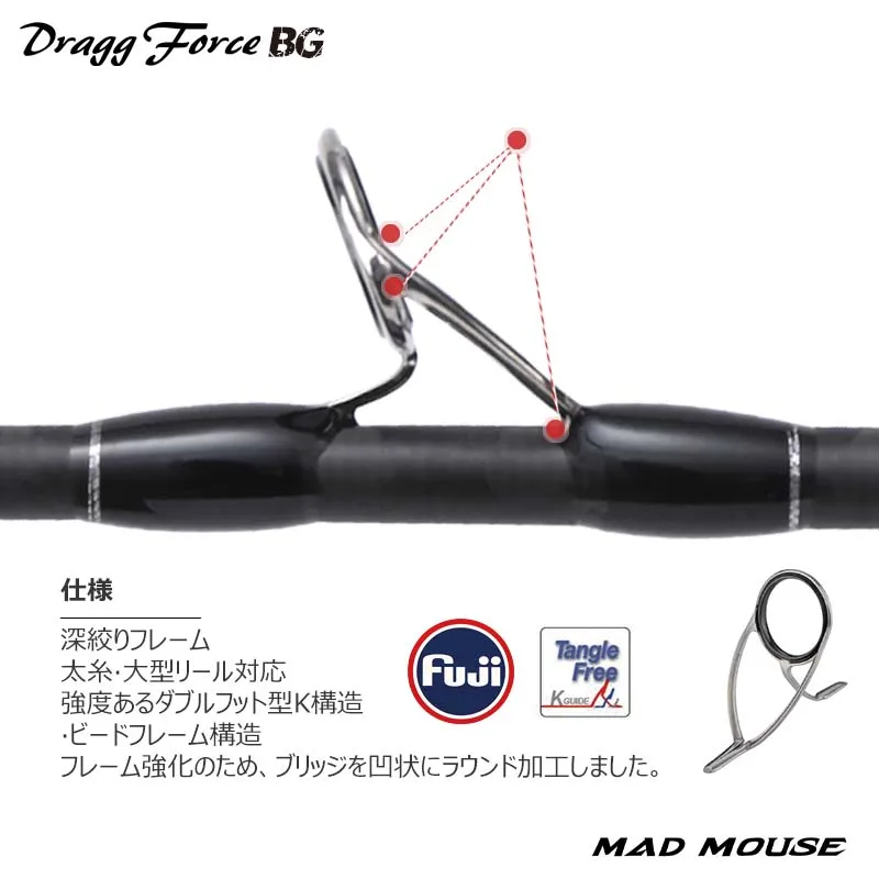 MAD MOUSE 1.9M Spinning Casting Rod - High Carbon Jigging Power
