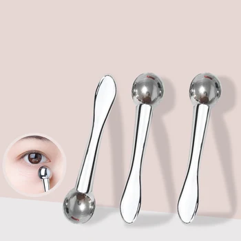 Silver Ball Shaped Rotate Eye Roller Massager Beauty Makeup Cream ...